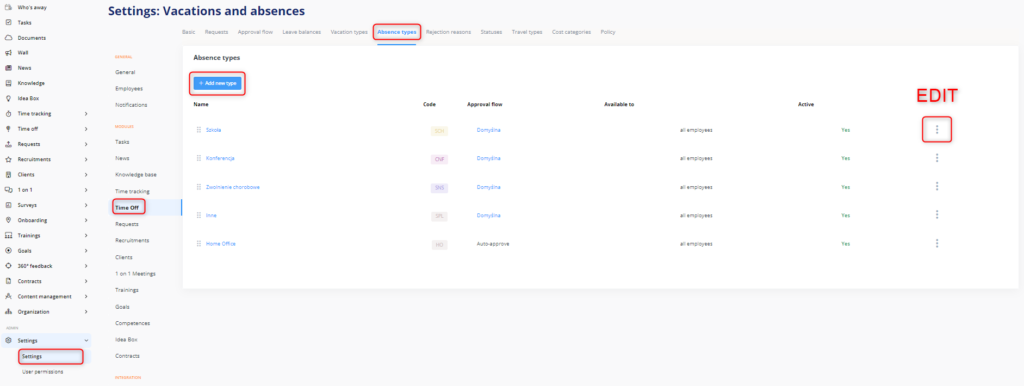 How to Add a New Absence Type and its Color in the Calendar 1 – Help ...