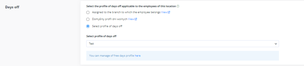 How to Assign Days Off Profiles to a Location or an Employee? – Help ...