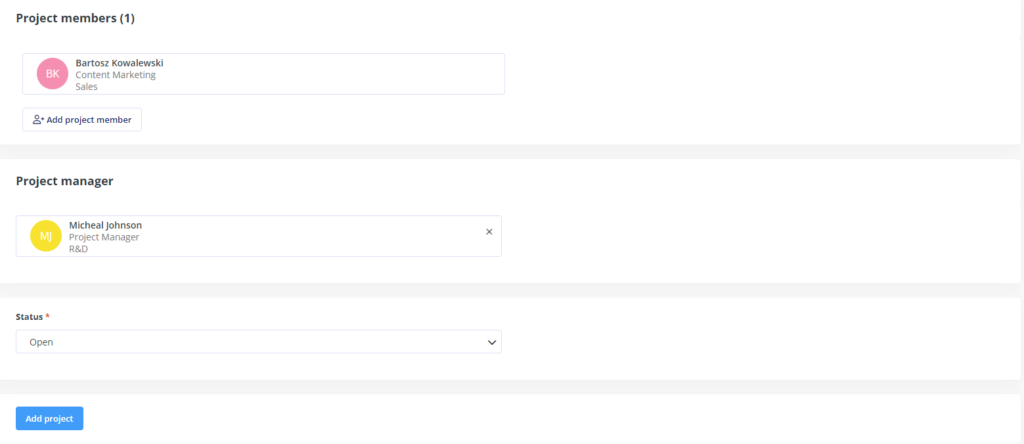 How to Create a Project – Help Center tomHRM