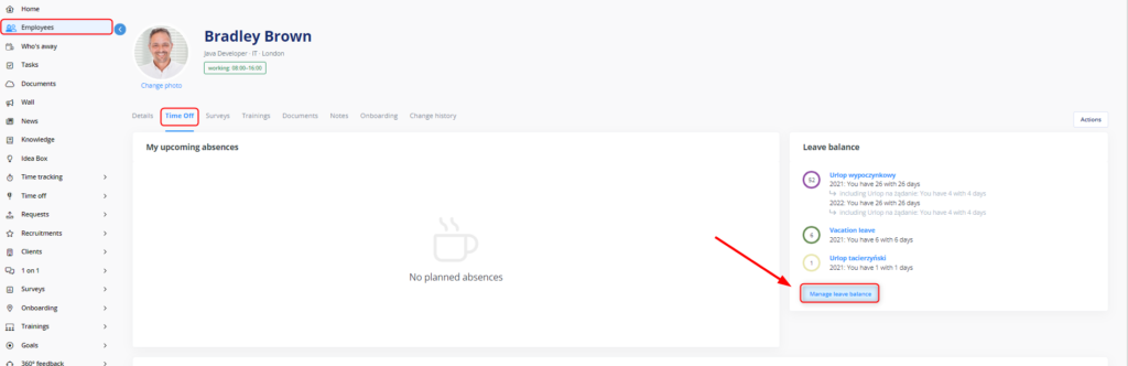 How to Set or Update Leave Balances – Help Center tomHRM