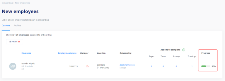 How Onboarding Progress is Calculated – Help Center tomHRM